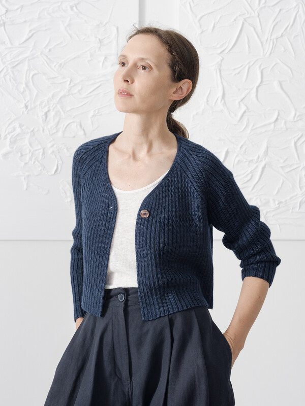 Ribbed raglan cardigan | KNITBRARY